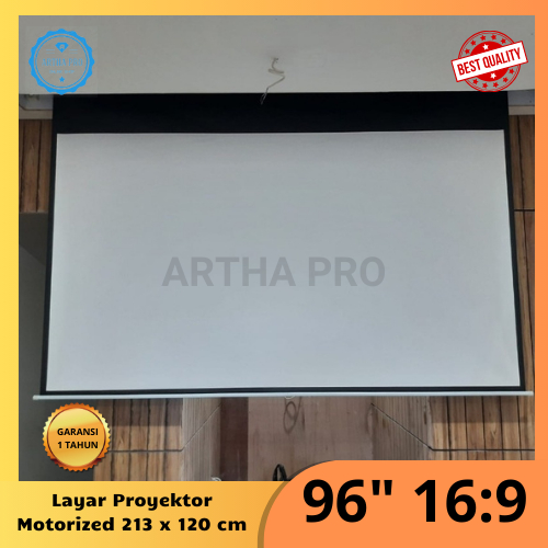 Jual Layar proyektor motorized 96 inch 16:9 | screen projector otomatis ...