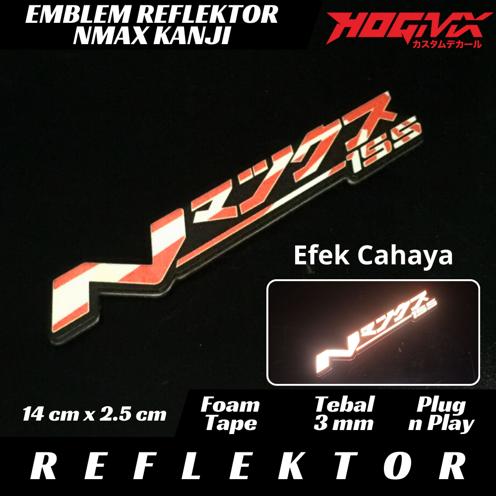 Jual Emblem Motor Reflektor NMAX KANJI JDM Logo Bahan Akrilik Hologram ...