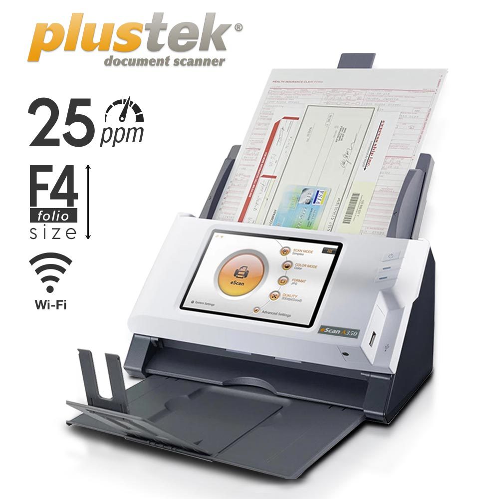 Jual Scanner Plustek eScan A350 - Wifi ADF Scanner (F4/Folio) - Scanner ...