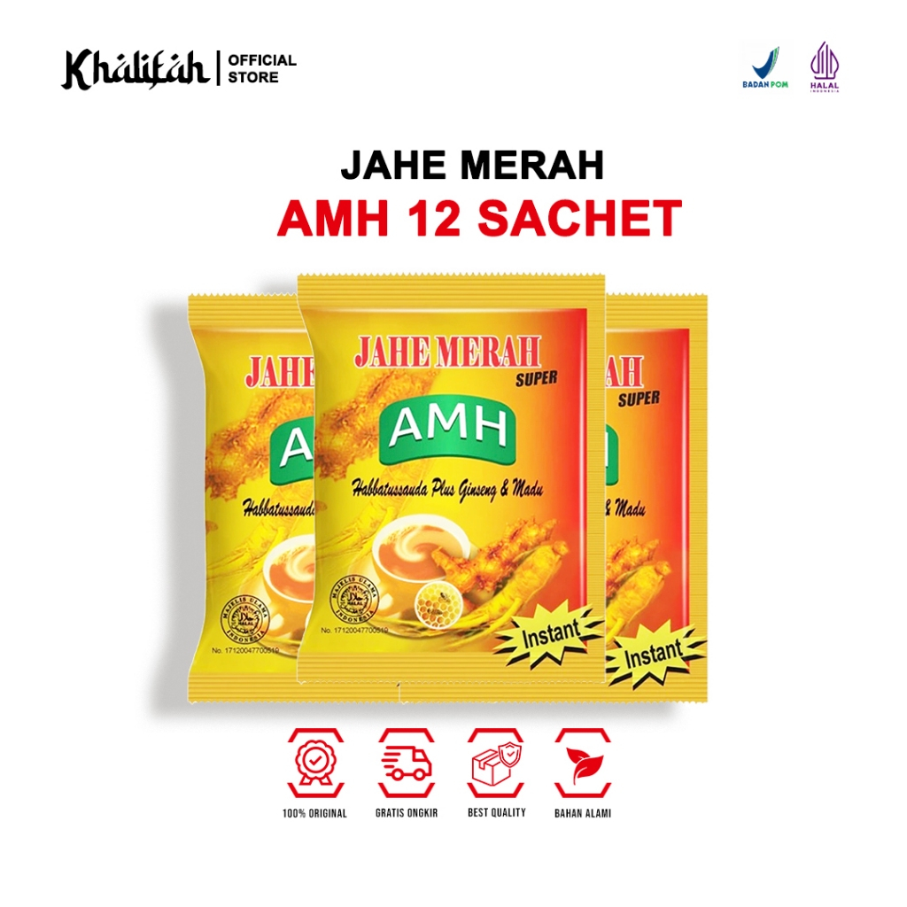 Jual Jahe Merah Super AMH Bubuk | Jahe Amanah Renceng Isi 10 Sachet ...