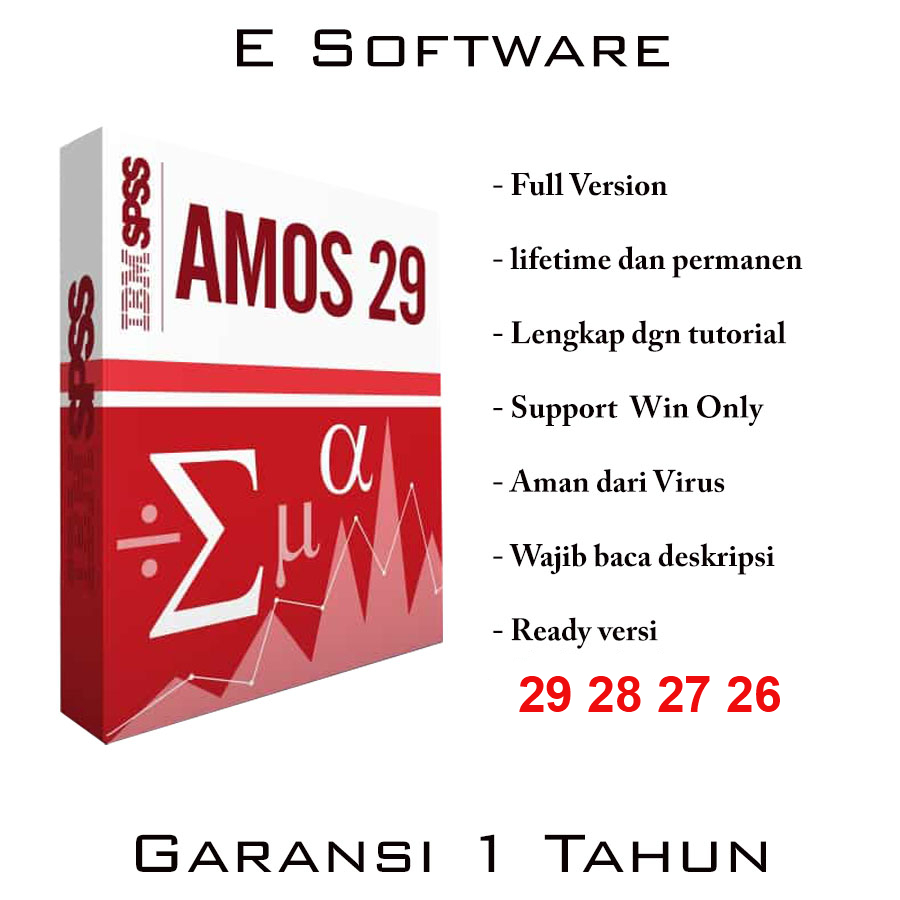 Jual Software Olah data AMOS 29 28 27 GARANSI SAMPAI BISA | Shopee ...