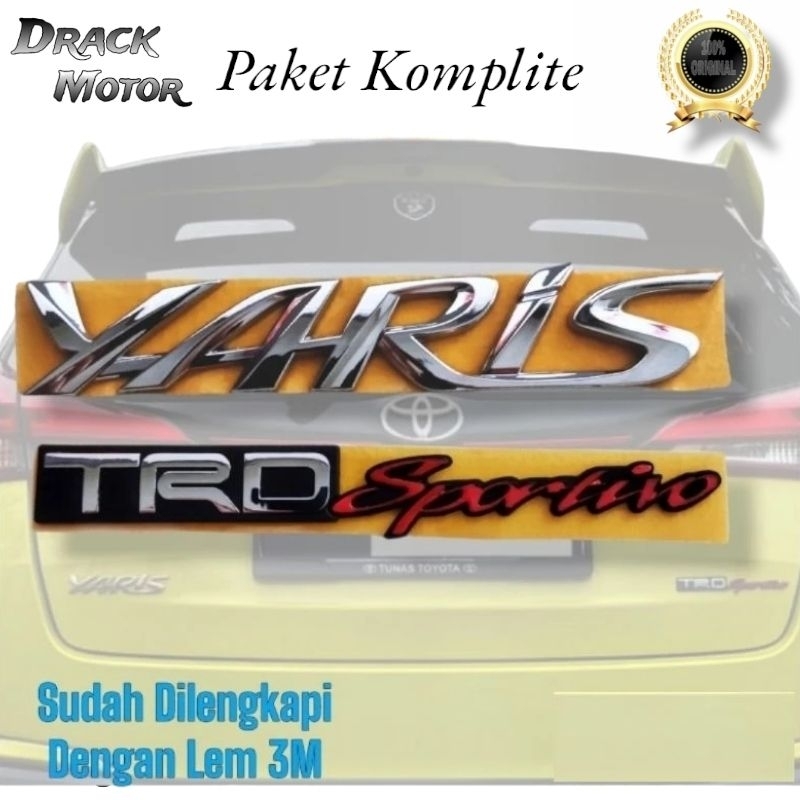 Jual EMBLEM LOGO TULISAN YARIS TRD SPORTIVO ORIGINAL // EMBLEM TULISAN ...