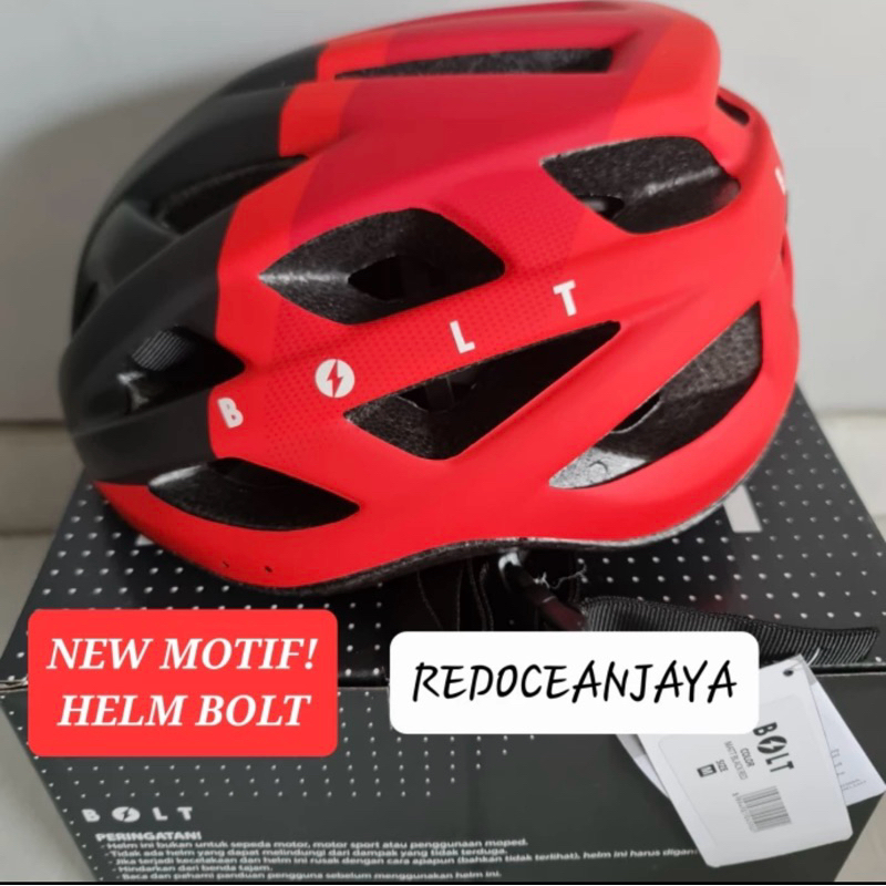 Jual helm sepeda polygon bolt original matt red black M dan L helmet ...