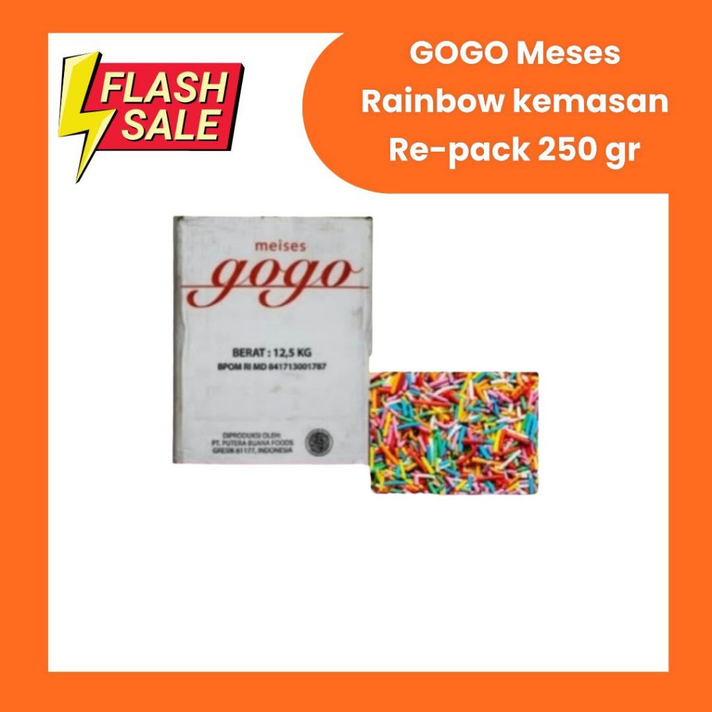 Jual Meses GOGO Warna Rainbow Kemasan Re-Pack 250 Gr | Shopee Indonesia