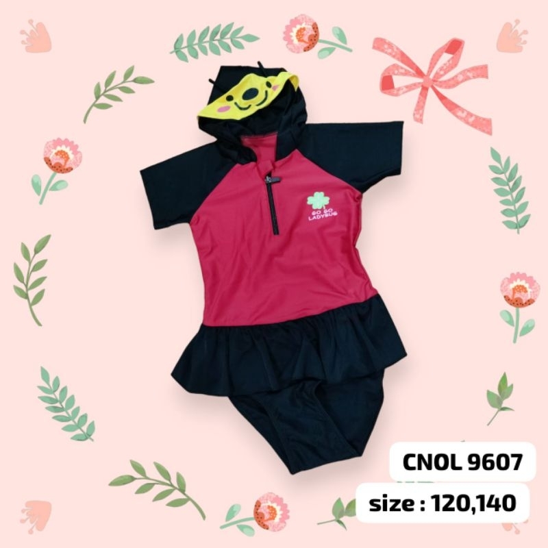 Jual baju renang anak cewek lucu motif winnie the pooh - red black ...