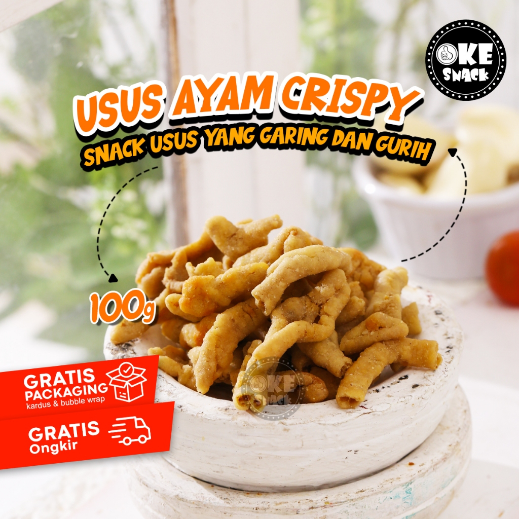 Jual Usus Ayam Crispy 100g | Usus Ayam Goreng Crispy | Shopee Indonesia