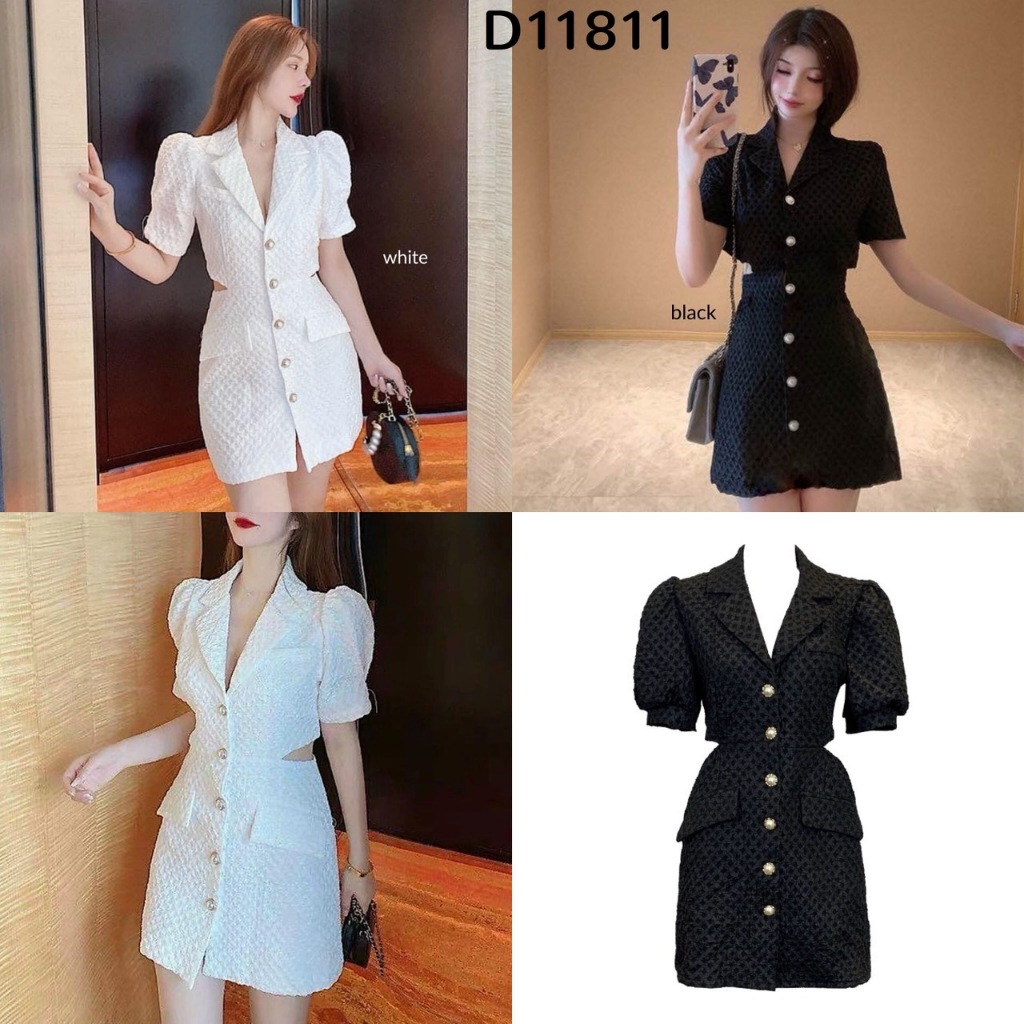 Jual [FG] Waffle Suit Dress w/ Open Back Waist D11811 | Shopee Indonesia