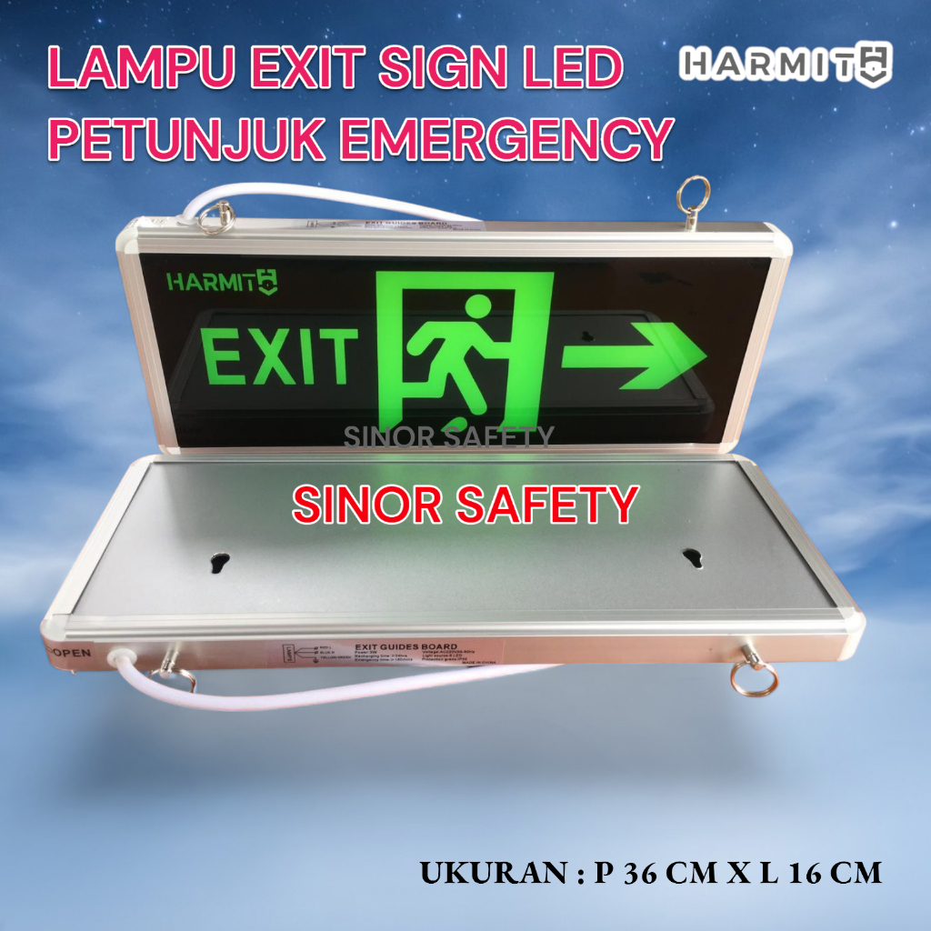 Jual Lampu Petunjuk EMERGENCY EXIT SIGN LED Light Harmit HM-309 | Shopee Indonesia