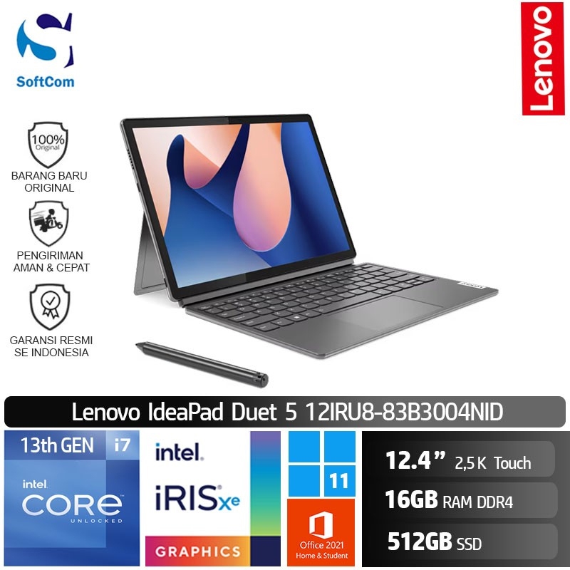 Jual Lenovo IP Duet 5 4NID i7 1355U/16GB/512GB SSD/12.4" 2.5K Touch/W11 ...