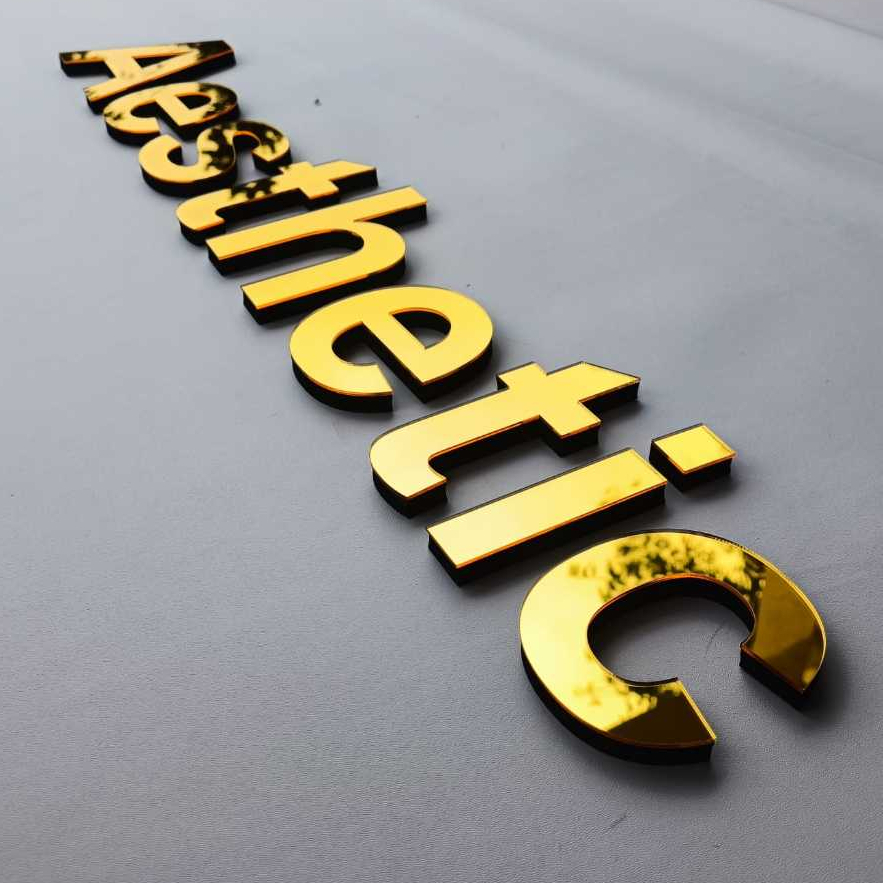 Jual Huruf Tulisan GOLD Akrilik Timbul Spon Hitam 1cm Angka Silver Nama ...