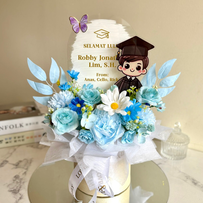 Jual [READY] Graduation Flower Box - Buket bunga wisuda gift akrilik ...