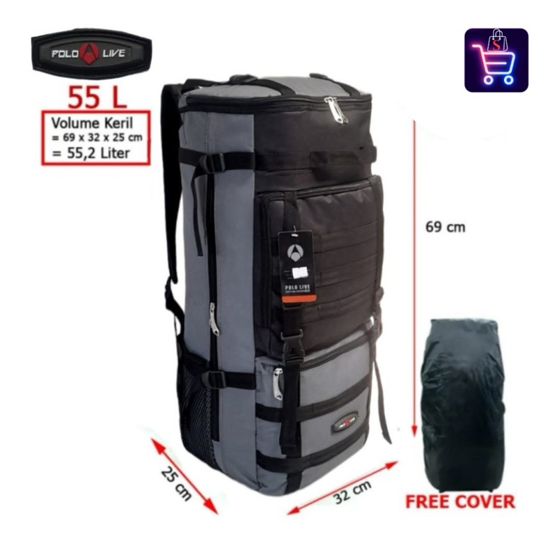 Jual Tas Camping/Tas Carrier Untuk Mendaki Gunung Ukuran 55 liter tas ...