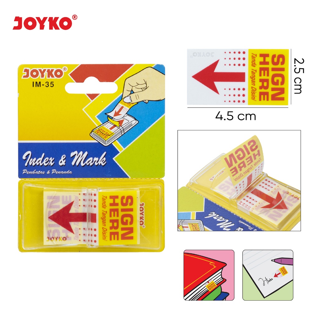 Jual JOYKO SIGN HERE LABEL MEMO STICK JOYKO MEMO TANDA TANGAN DISINI ...