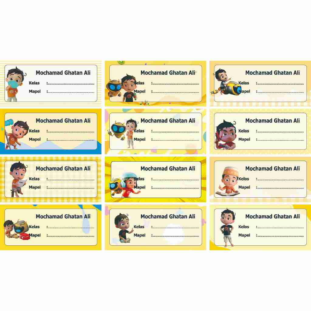 Jual STIKER LABEL BUKU PELAJARAN SERI ANAK COWOK | Shopee Indonesia