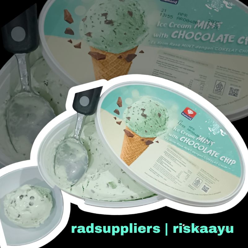 Jual Diamond Ice Cream Mint with Choco Chip 700ml.. Variant Baru ...