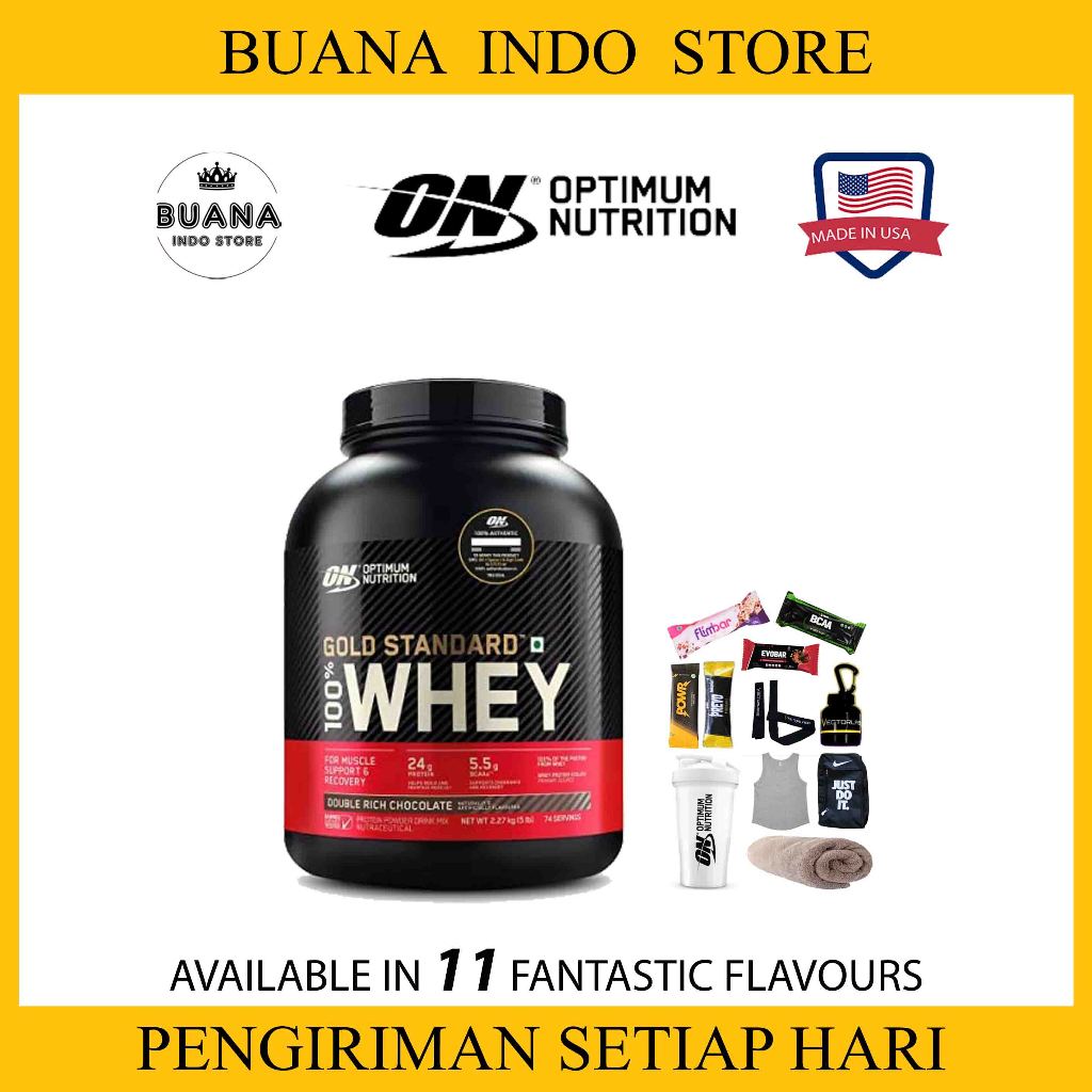 Jual Optimum Nutrition Gold Standard 5 lbs | Whey Protein WPRO WGS ON 5LBS | Shopee Indonesia