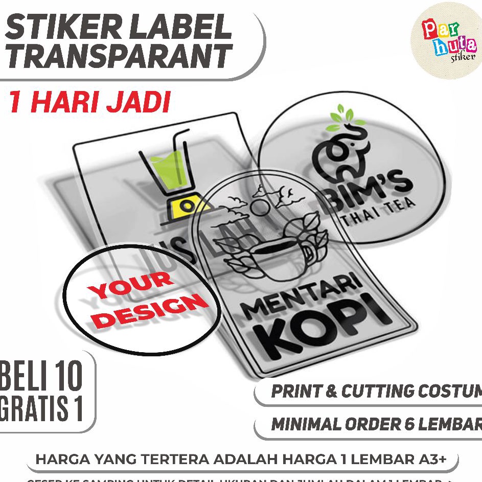 Jual Paket Pilihan CETAK STIKER LABEL TRANSPARAN LABEL MAKANAN ...