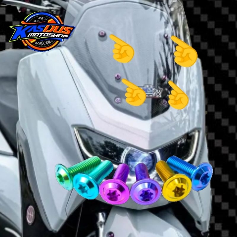 Jual baut visor nmax titanium baut titanium windshield nmax new dan old ...
