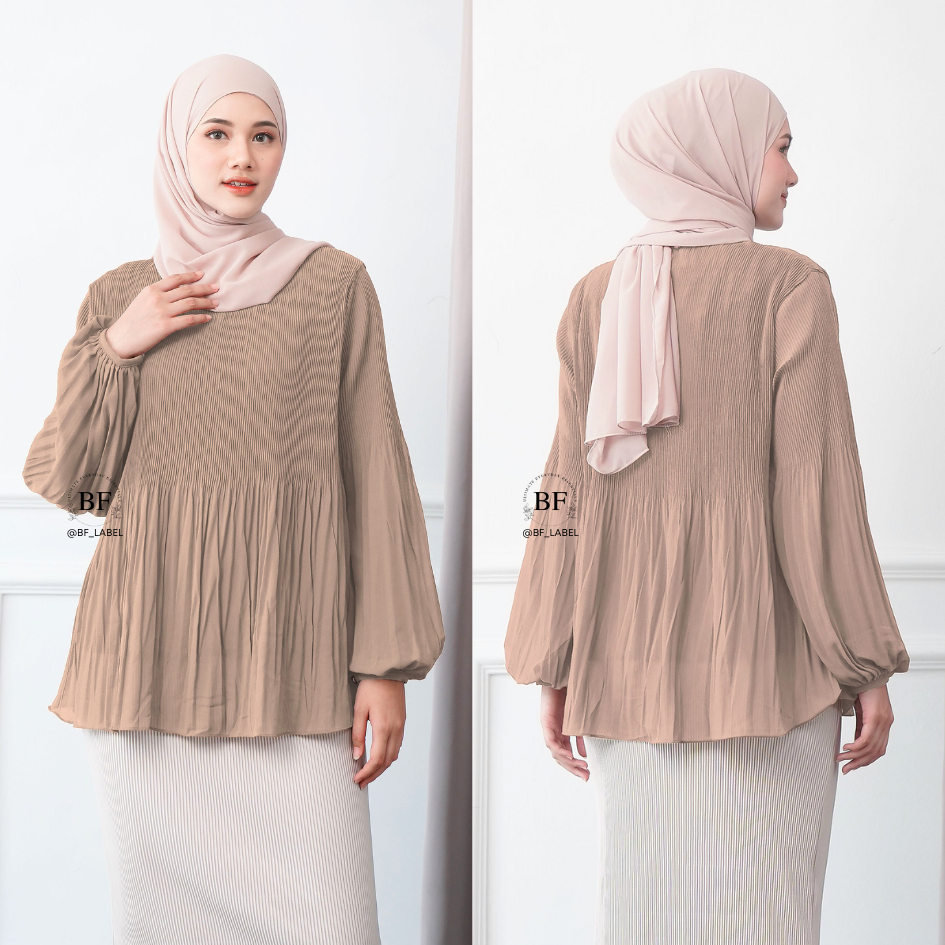 Jual BF Label - FIONA BLOUSE | Pleated Shirt Atasan Plisket Wanita ...