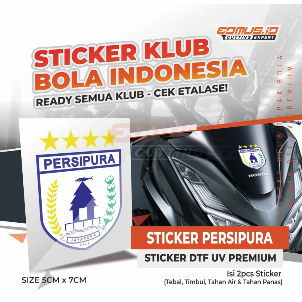 Jual Sticker PERSIPURA - Sticker DTF UV - Seri Klub Sepak Bola ...