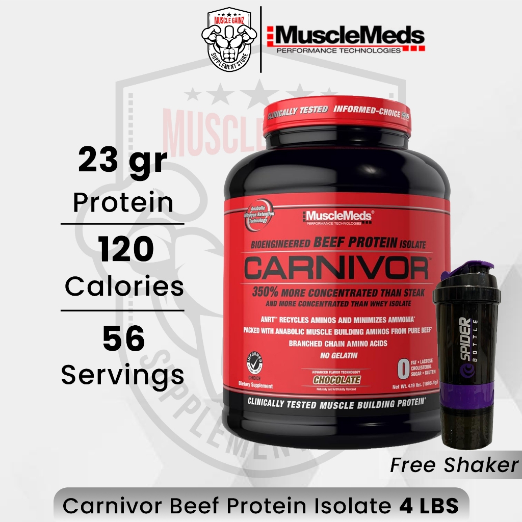 Jual Musclemeds Carnivor Beef Protein Isolate 4lbs Whey Protein Susu ...