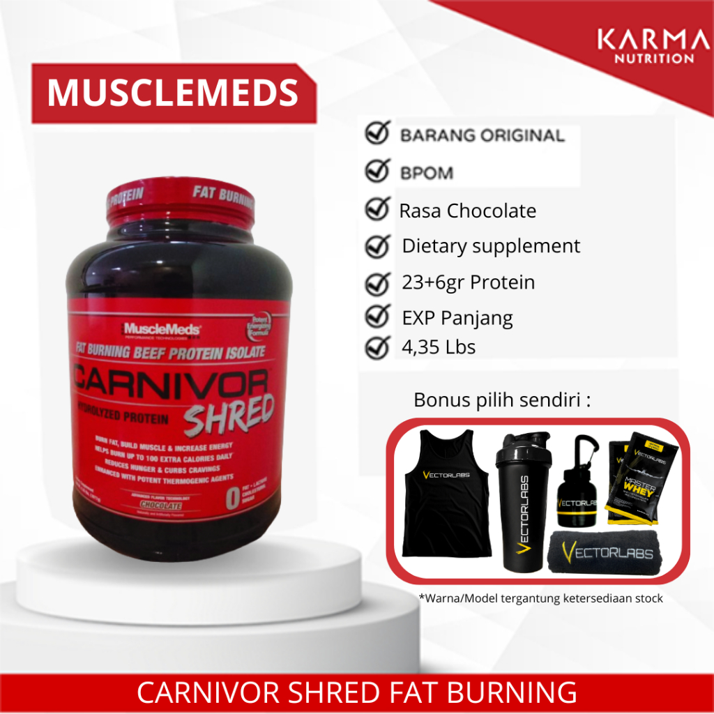 Jual MUSCLEMEDS CARNIVOR SHRED 4 LB LBS ISOLATE BEEF PROTEIN FAT BURNER ...