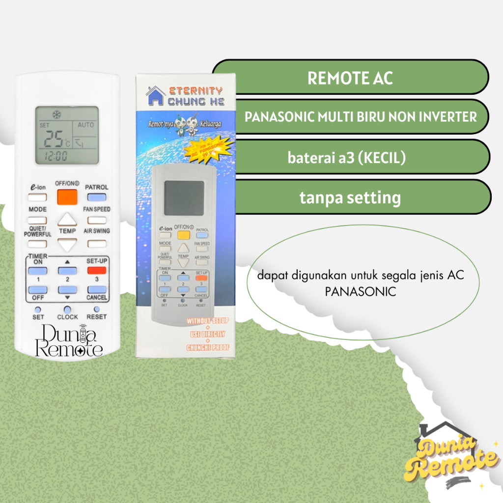 Jual Remote AC Panasonic BIRU Multi Universal / Remot AC Panasonic Non ...