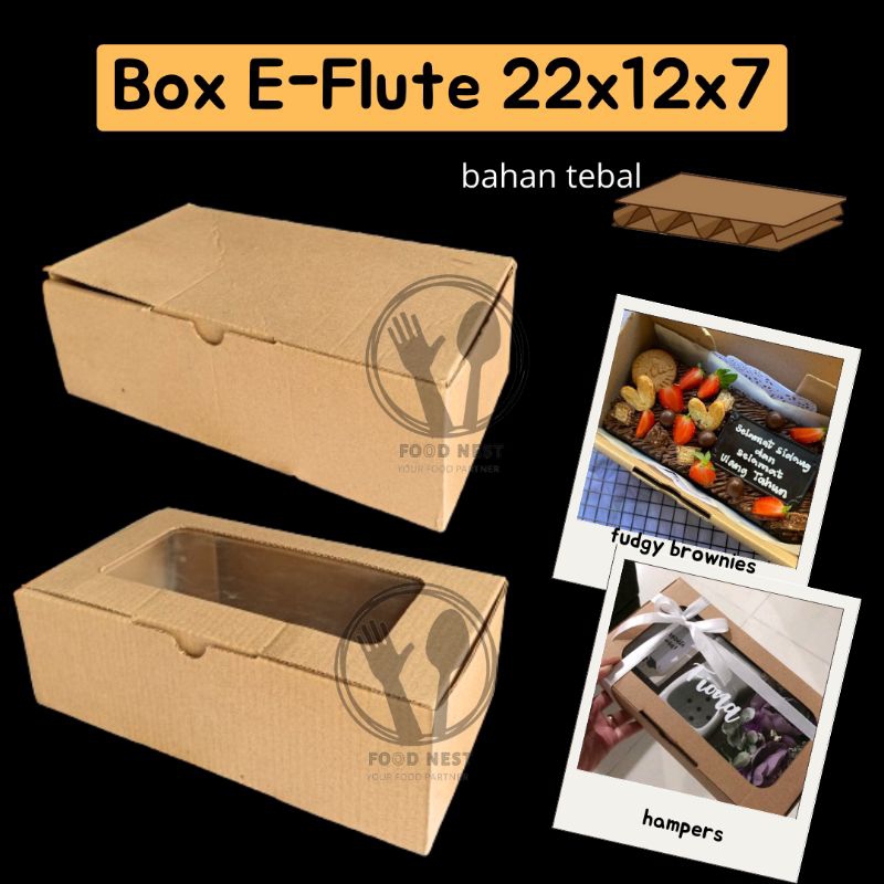 Jual Kardus 22x12x7 cm die cut packing kue bolu easy usage / box aksesoris / box pizza / kotak ...