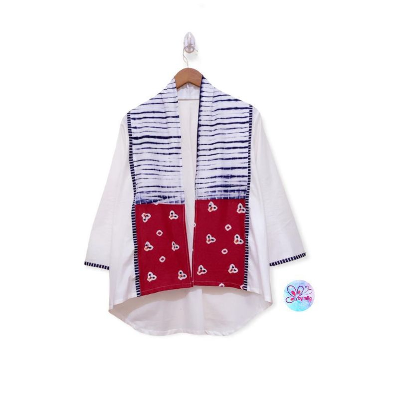 Jual Cardigan Merah Putih / Outer Batik / Cardigan Batik / Batik Merah ...