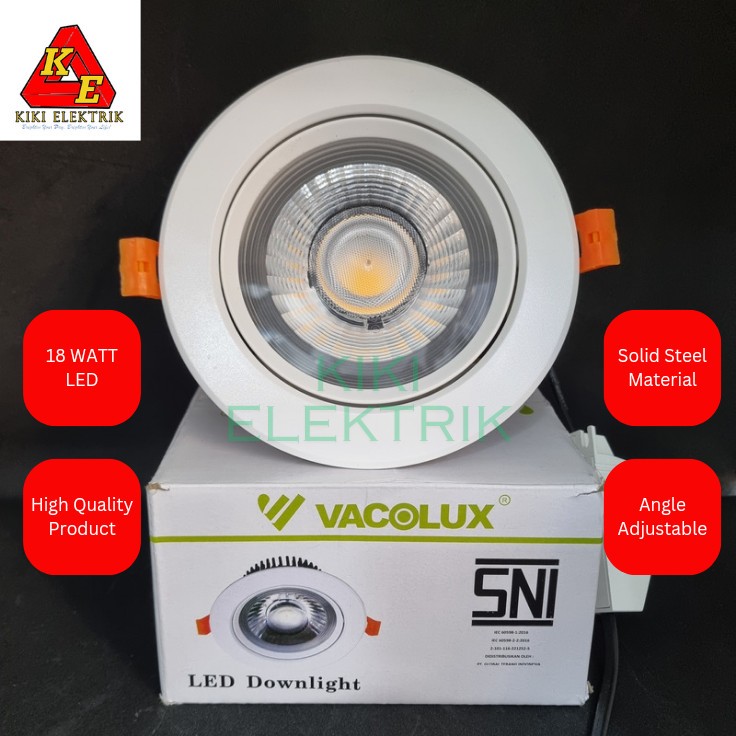 Jual Lampu Downlight LED 18 Watt VACOLUX VL1718 / Lampu Sorot LED Spot ...