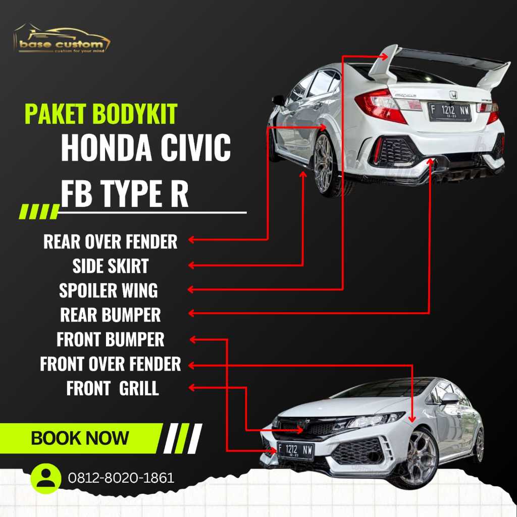 Jual Bodykit Civic FB Upgrade To Civic FK (Civic Turbo) Type R | Shopee ...