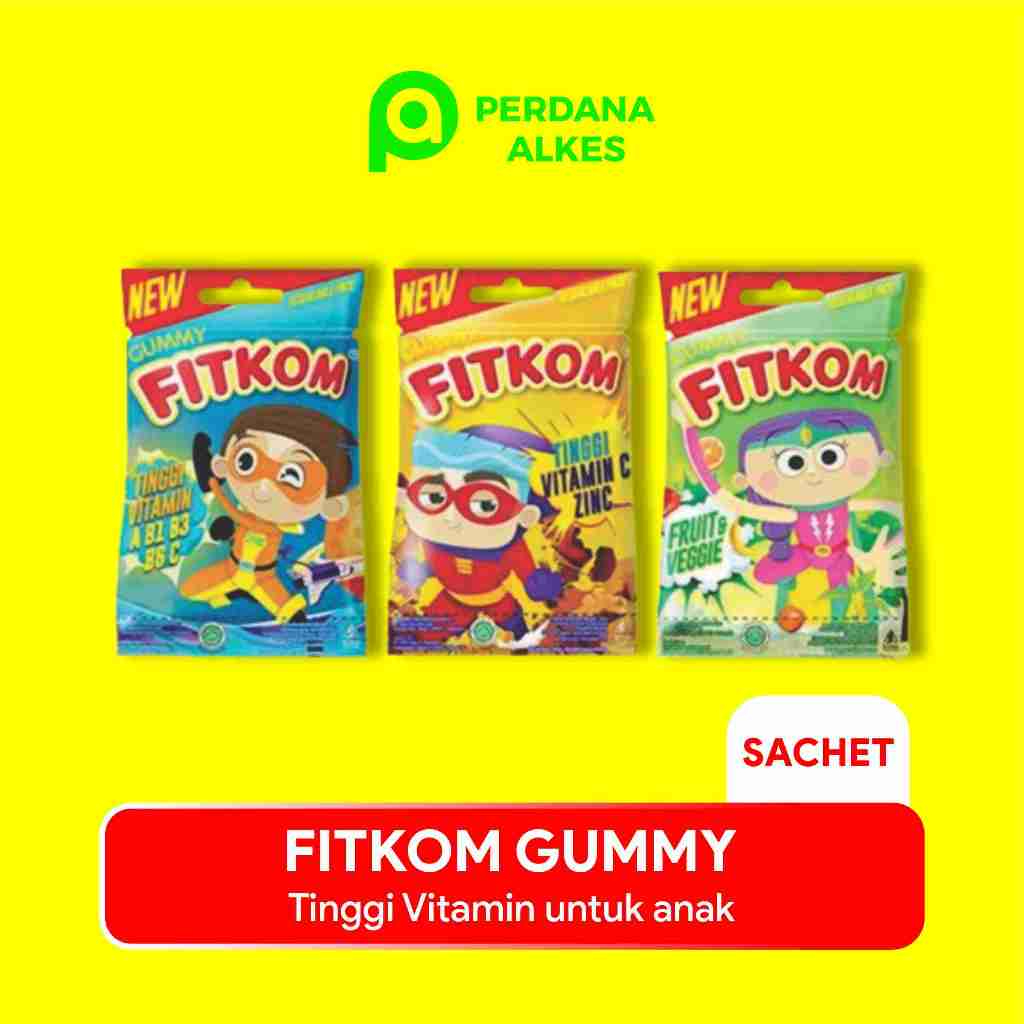 Jual Fitkom Gummy Sachet Rasa Fruit & Veggie - Multivitamin A & B ...