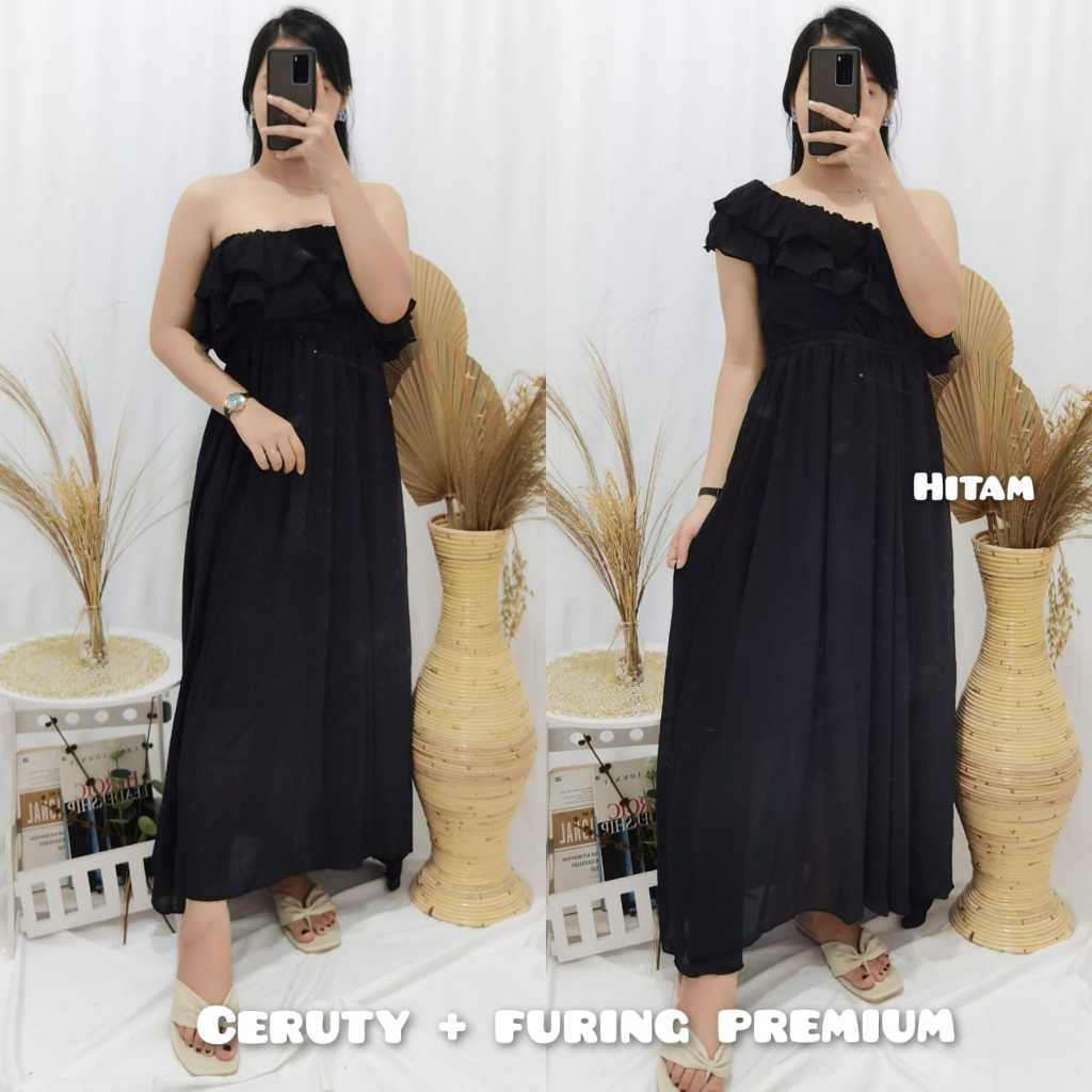 Jual SABRINA DRESS PANJANG PREMIUM CERUTY IMPORT / GAUN PESTA PANJANG ...