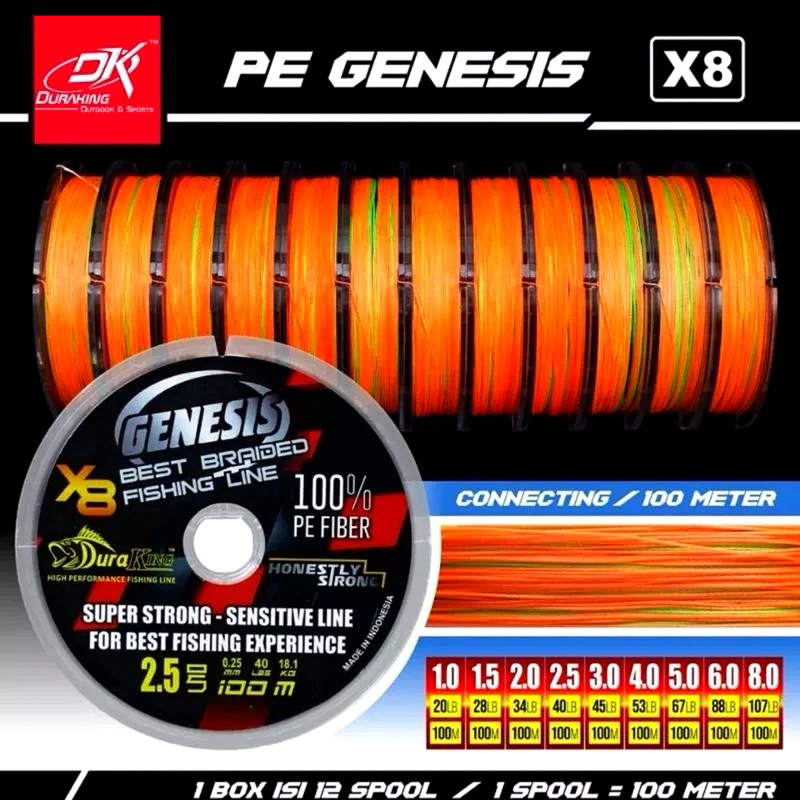 Jual Tali Senar PE Duraking Genesis X8 100m (RAINBOW) | Shopee Indonesia