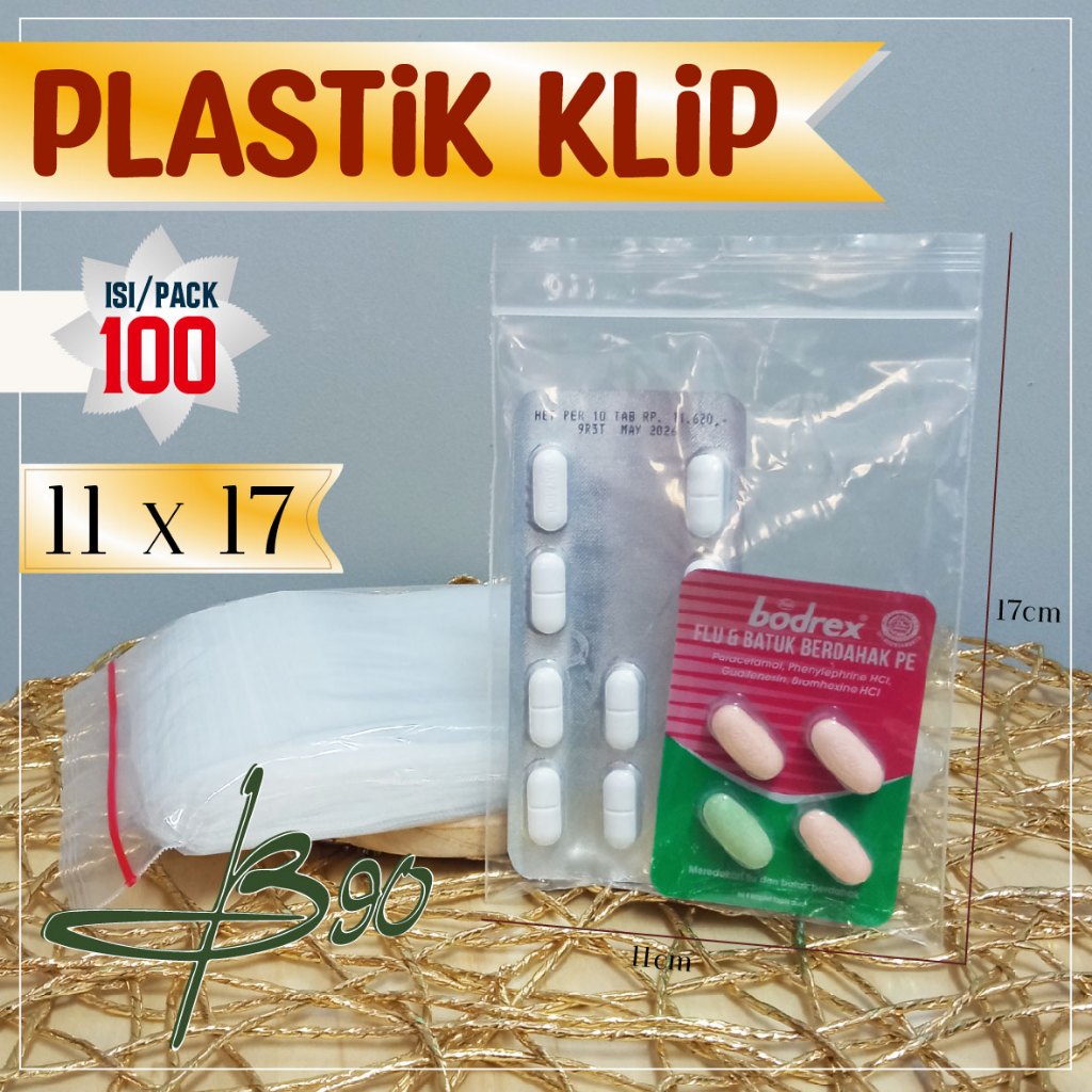 Jual Plastik Klip / Ziplock 11 x 17 cm Isi 100 PCS Plastik Bening ...