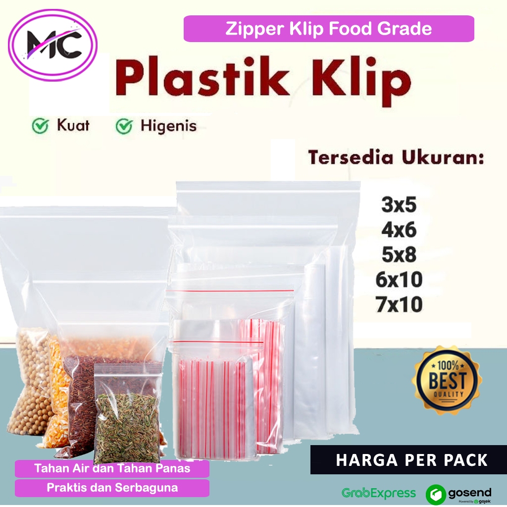 Jual Plastik Klip Makanan Kecil Besar Ukuran Zipper Clip Makanan Food ...
