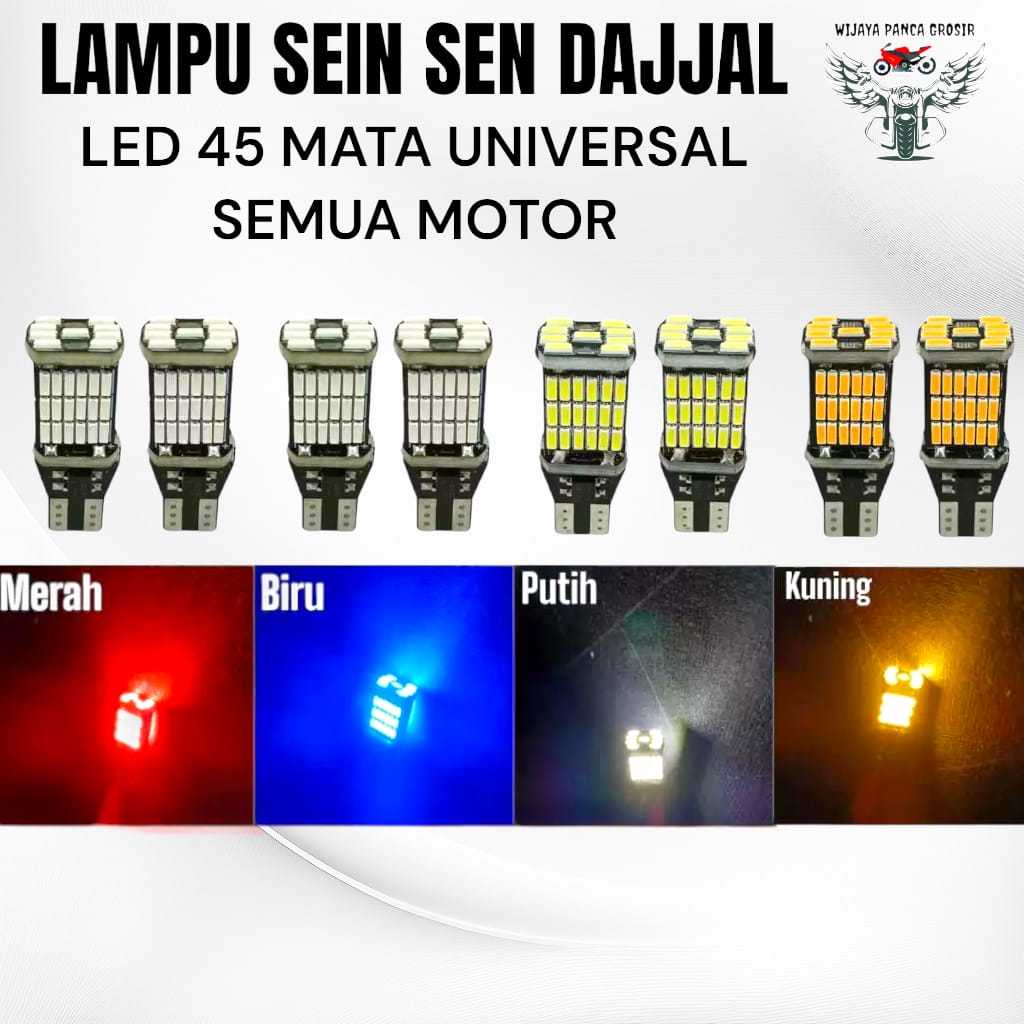 Jual LAMPU SEN DAJJAL SEPASANG SEN DAJJAL MOTOR 45 MATA SENJA T10 SUPER TERANG UNIVERSAL SEMUA ...