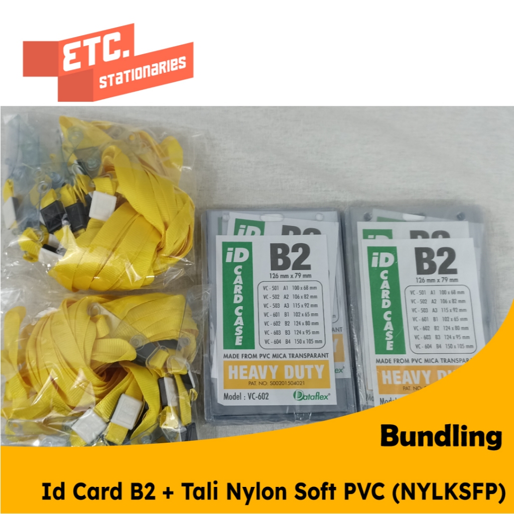 Jual Paket Bundling Id Card B2 + Tali Nylon Soft PVC (NYLKSFP) | Shopee ...