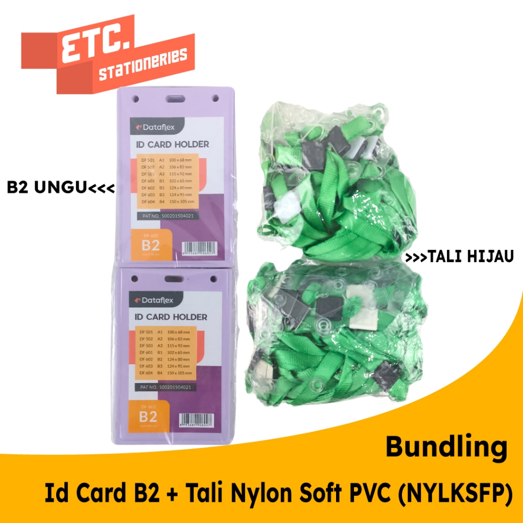 Jual Paket Bundling Id Card B2 + Tali Nylon Soft PVC (NYLKSFP) | Shopee ...