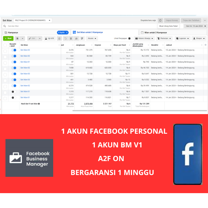 Jual AKUN FACEBOOK LIVE ADS + BM V1 TAHAN BANTING BERGARANSI | Shopee ...