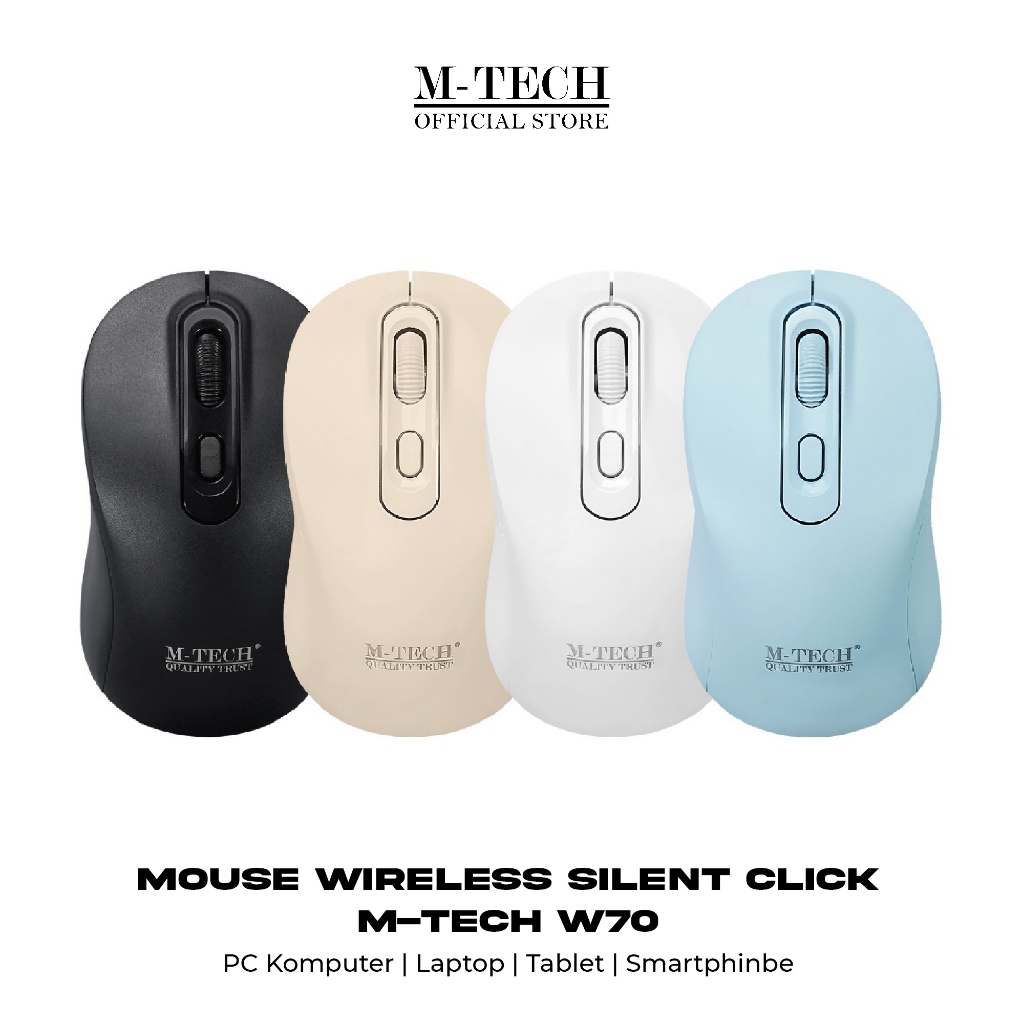Jual Mouse Wireless M-Tech W- 70 Silent Click Free Battery untuk PC ...