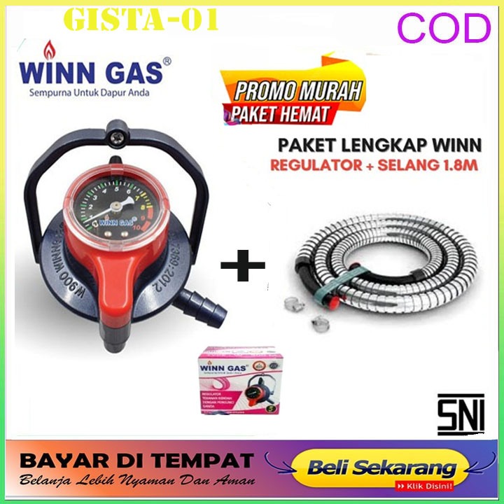 Jual WINN GAS REGULATOR GAS LPG DOUBLE LOCK TEKANAN RENDAH W900M / W ...