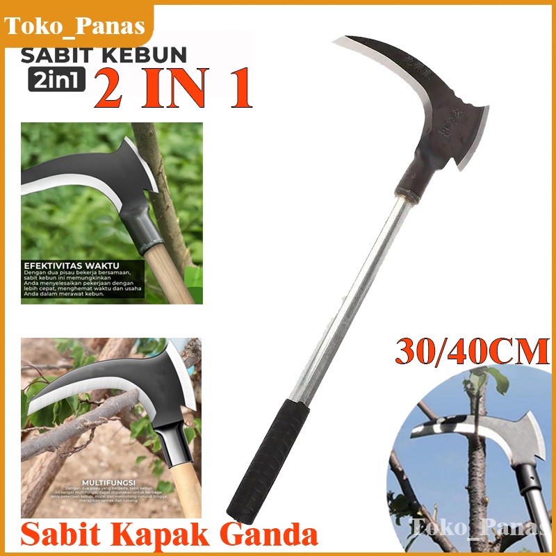 Jual （30/40cm）Pemangkas Sabit kapak Ganda Pemangkas Rumput Multifungsi ...
