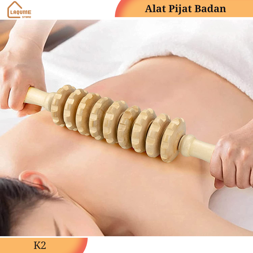 Jual Alat Pijat Terapi Roller Kayu Roll Massager Pemijat Leher Bahu ...