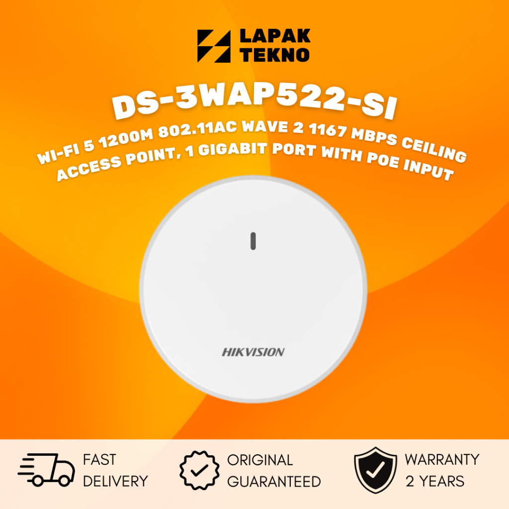 Jual HIKVISION DS-3WAP522-SI Wi-Fi 5 1200M 802.11ac Wave 2 1167 Mbps Ceiling Indoor Access Point ...