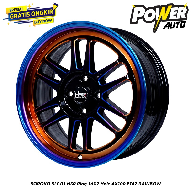 Jual Velg mobil Rainbow Ring 16 Lubang 4 merk Hsr tipe BLY01 et42 buat Jazz | Shopee Indonesia
