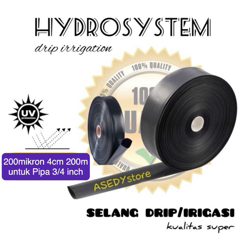 Jual Selang Drip 200 mikron x 4 cm x 200 m - pipa 3/4 1 inch Selang ...
