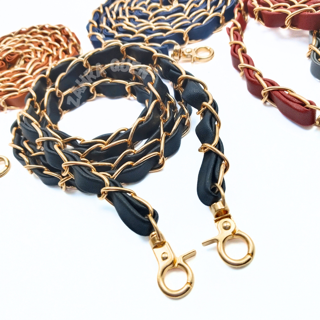 Jual Tali Tas Rantai Anyaman Ukuran 120cm Besi Kuning - Rantai Anyam ...