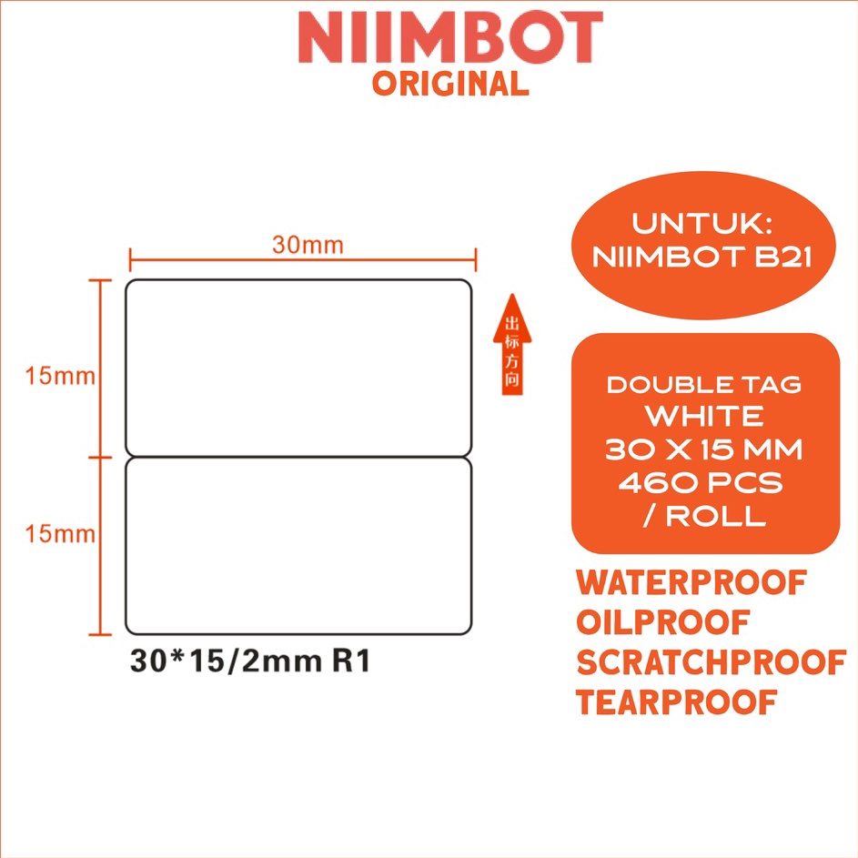 Jual Double Twin White Thermal Label Printer Sticker Niimbot B21 B1 B3S ...