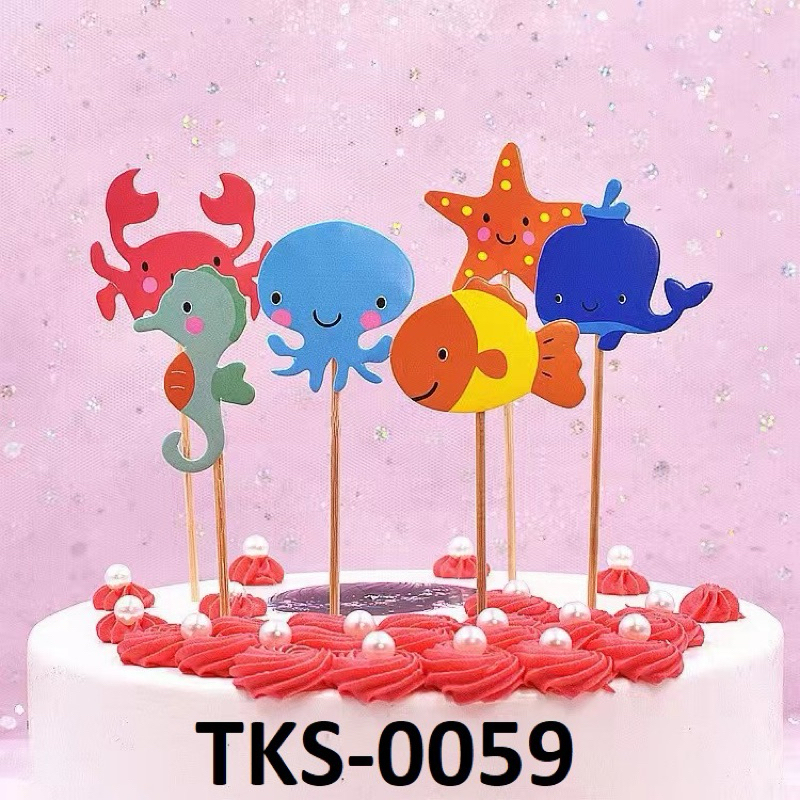 Jual TKS59 - Hiasan Kue Cake Topper Kertas Karton Binatang Laut Sea ...